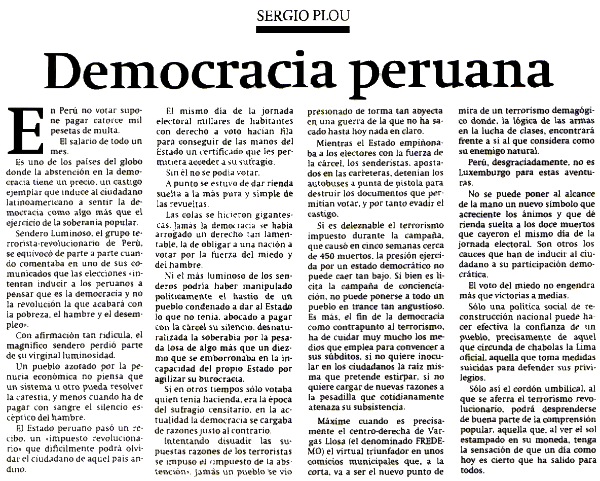 Democracia peruana || Sergio Plou